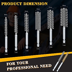 Bore Brush for Drill Wire Bore Brush Set Wire Cleaning Brush Set Stainless Steel Cleaning Brush for Power Drill Impact Driver(12 Pieces, Stainless Steel, Brass)