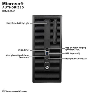 HP EliteDesk 800 G2 6th Gen Tower Business Desktop Computer, Intel Core i5 6500 up to 3.6GHz, 16G DDR4, 512G SSD, 2T, WiFi, BT 4.0, USB 3.0, VGA, DP, Win 10 64-Bit Supports EN/ES/FR(CI5)(Renewed)