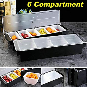 Tablecraft (102) 6-Compartment Black Plastic Condiment Holder