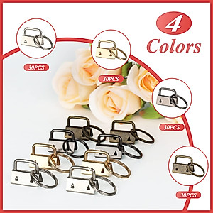 120 Pieces 1" Key Fob Hardware with 1 Key Fob Pliers Set Includeds 4 Colors Key Chain Hardware for Wrist Strap, Key Chain, Lanyard Keychain Making Hardware Supplies
