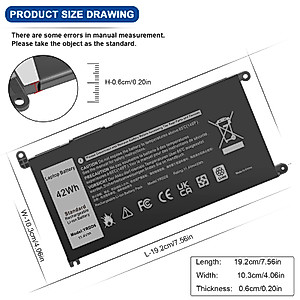 Fancy Buying YRDD6 1VX1H Battery for Dell Inspiron 3310 3583 5481 5482 5485 5491 5591 7586 2-in-1 3493 3501 3582 3584 3593 3793 5480 5493 5581 5584 5585 5590 5593 5594 5598 P93G001 VM732 P75F 01VX1H