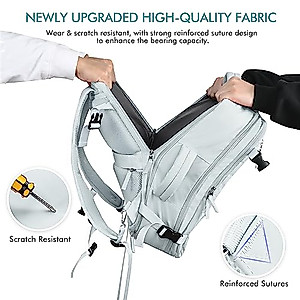 Beraliy Large Travel Backpack, Carry On Backpack, Women Airline Flight Approved luggage,17'' Laptop Backpack, 40L Outdoor Sports Business Hiking Overnight Backpack, Light-blue