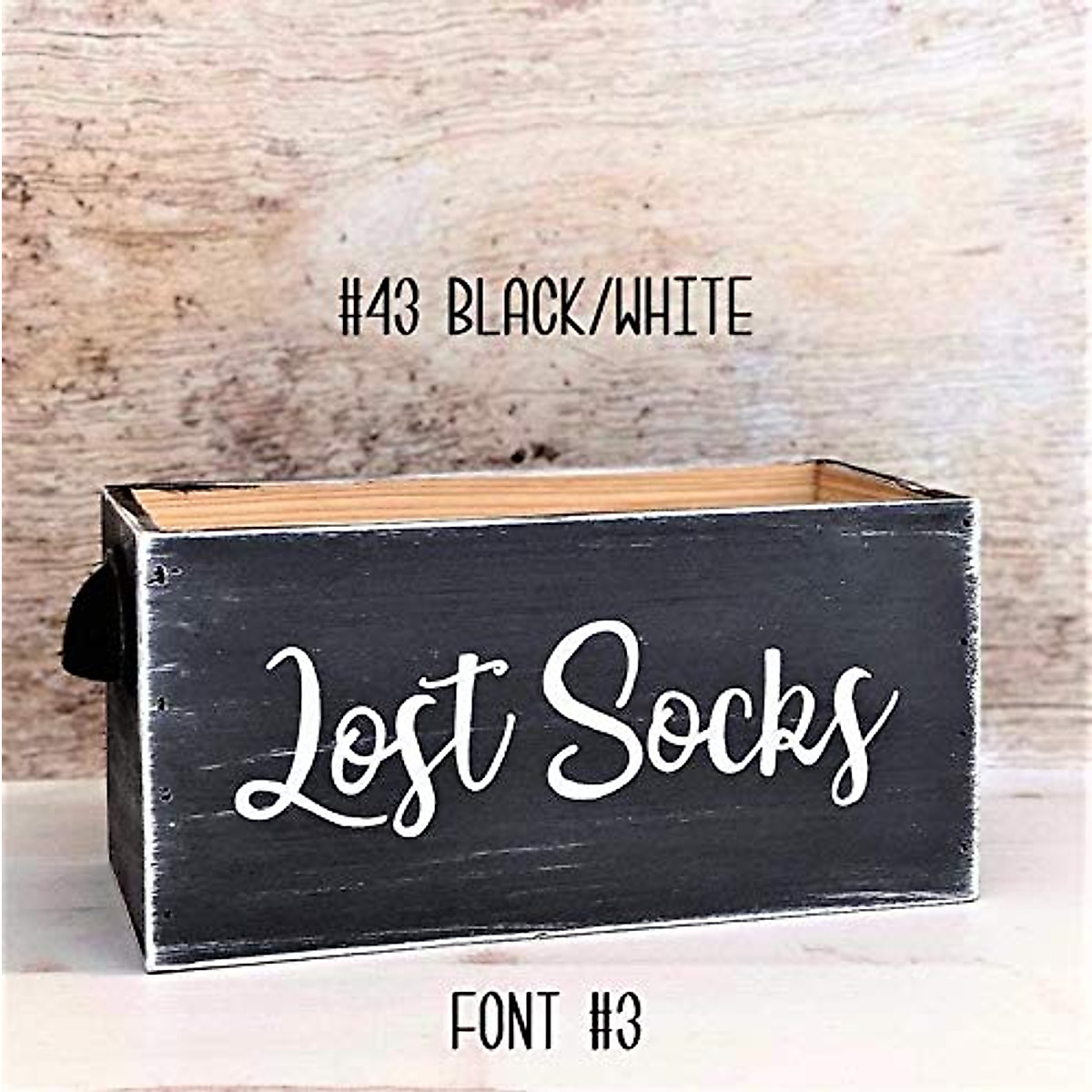 Lost Socks Basket - Farmhouse Laundry Room Decor - Lost Sock Wood Crate - Laundry Room Storage and Organization