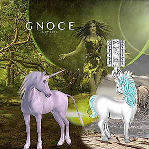 GNOCE 925 Sterling Silver Charms for Women's Charm Bracelets & Necklace Unicorn Charm For Women Mother's Day Gifts - Silver