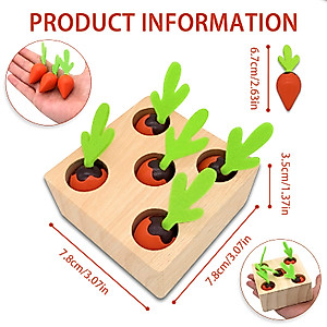 Doyolta Montessori Toys for Toddlers 4 Years Old, Shape Sorting Matching Puzzle Toy with Carrots Travel Toys in Tin Box for 4 Year Old Gifts for Boys Girls