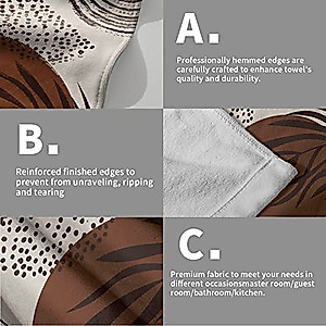 Giwawa Brown Leaves Hand Towels Boho Leaf Soft Thin Bath Towel Set of 2 Highly Absorbent Decorative Kitchen Dish Guest Towel for Spa Gym Hotel