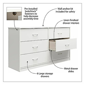 Mainstay/ Classic 6 Drawer Dresser, Walnut