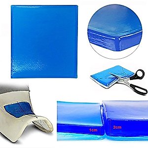 LisylineAuto Motorcycle Seat Gel Pad Shock Absorption Mats Reduce Fatigue Comfortable Soft Cooling Fabric Cushion Blue Cool DIY Saddle (25 x 25 x 2cm)