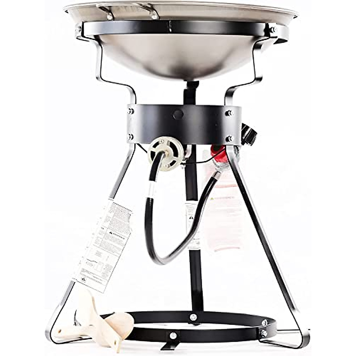 King Kooker 24WC 12" Portable Propane Outdoor Cooker with Wok, 18.5" L x 8" H x 18.5" W, Black