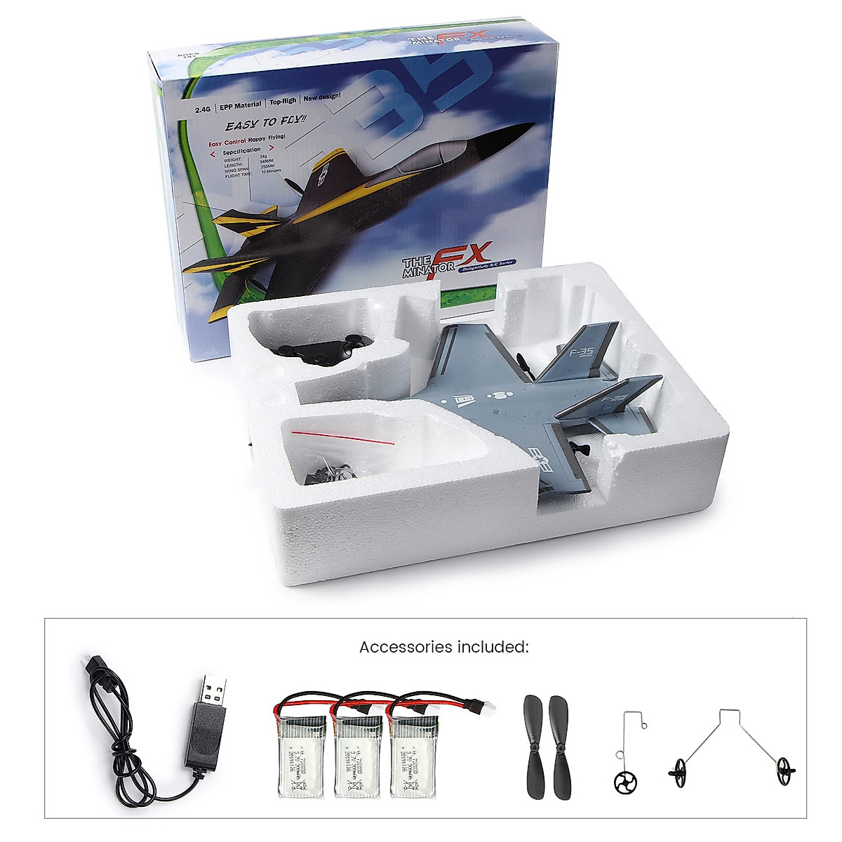 BEHORSE RC Plane, F-35 RC Airplane Ready to Fly, 2 Channel 2.4Ghz Remote Control Plane, Remote Control Airplanes for Kids Boys Girls Adults Beginners