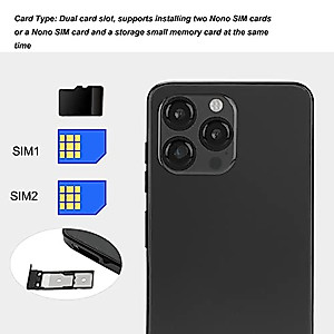 ciciglow Unlocked Smartphones, 6.2 Inches 6GB 128GB Android 11 Cell Phone, 7000mAh Fast Charging Battery, Front 8MP Rear 16MP, Face Recognition, Dual SIM Dual Standby, WiFi, BT, FM, GPS(Black)