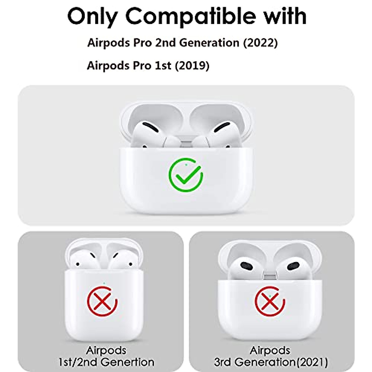 OTOPO Compatible with AirPods Pro 2/Pro Case Men Lock, Double Secure Lock Clip Shockproof Hard Shell Protective iPods Pro 2 Case Cover with Keychain for Apple AirPod Pro 2nd Generation Black