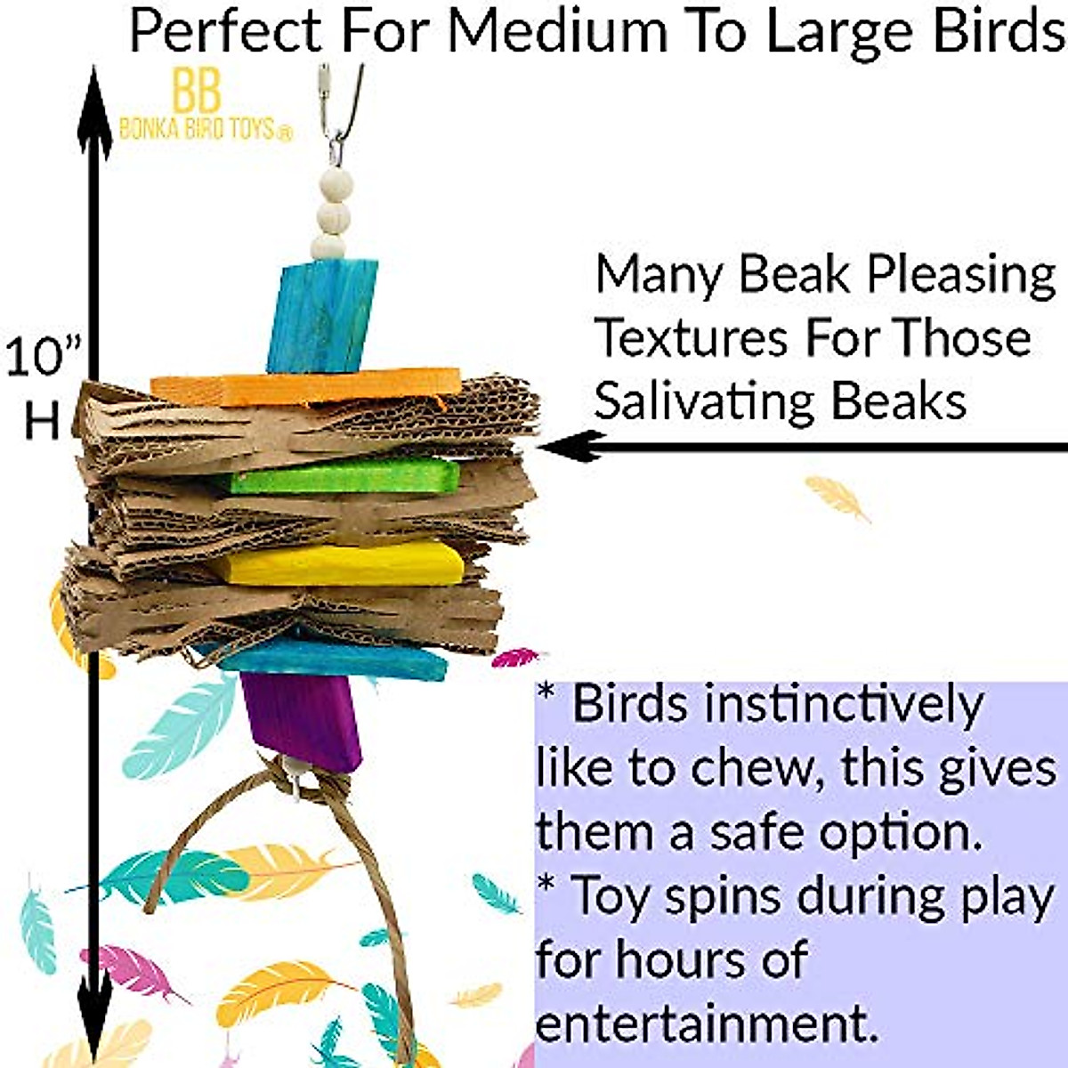 Bonka Bird Toys 1057 Paper Squash Shredding Foraging Natural Parrot Quaker Parrotlet Budgie Macaw