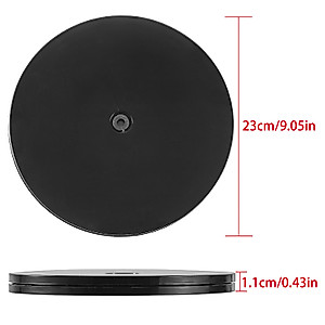 HSTECH 9” Lazy Susan Turntable Black Acrylic Ball Bearing Rotating Tray for Spice Rack Table Cake Kitchen Pantry Decorating TV Laptop Computer Monitor, 50-lb Load Capacity (360˚ Rotation)