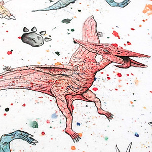 Jaxson's World Watercolor Dinosaur Theme Minky Blanket | Unique Baby Gift