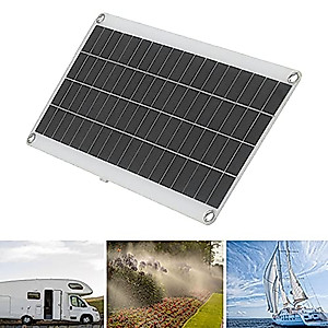 Yoidesu 20W 18V Solar Car Battery Charger, Portable Power Backup Kit Polycrystalline Solar Panel with Clip Adapter for Emergency/Advertising/Raffic Lights