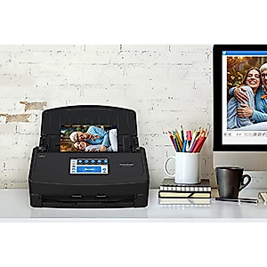 Fujitsu ScanSnap iX1600 Wireless or USB High-Speed Cloud Enabled Document, Photo & Receipt Scanner with Large Touchscreen and Auto Document Feeder for Mac or PC, Black