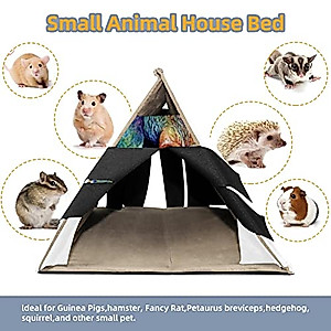 RATGDN Small Pet Hideout Rainbow Elephants Hamster House Guinea Pig Playhouse for Dwarf Rabbits Hedgehogs Chinchillas