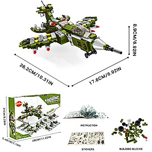 VATOS STEM Building Toys, 576 PCS Warcraft STEM Toys for 6 Year Old Boys 25-in-1 Engineering Building Bricks Destroyer Fighter Vehicles Blocks Kits Best Gifts for Kids Aged 6 7 8 9 10 11 12 Yr Old