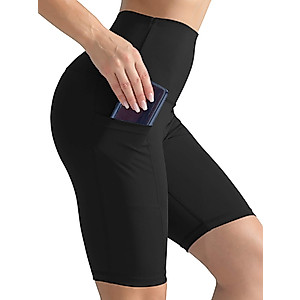 CADMUS 3 Pack Women 9" Biker Compression Short Leggings for Yoga Workout with Big Pockets,3 Pack,1026,Black,X-Large