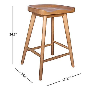 Amazon Brand - Rivet Counter-Height Birch Kitchen Bar Stool, 24"H, Natural Finish