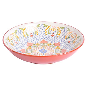Laurie Gates by Gibson Hand Painted Tierra Mix and Match Dinnerware Set, Pasta Bowl (10.5"), Assorted