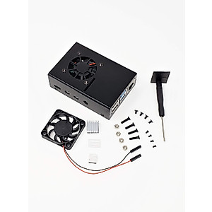 MICRO CONNECTORS, Inc. Aluminum Raspberry Pi 4 Model B Case with Fan, Black (RAS-PCS14-BK)
