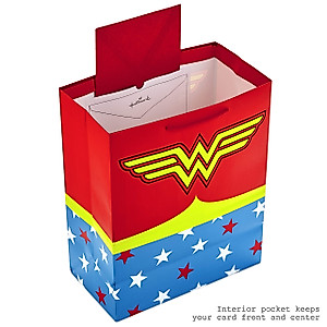 Hallmark 13" Large Wonder Woman Gift Bag with Tissue Paper for Birthdays, Mother's Day, Nurses Day, Graduations, Valentines Day, Teacher Appreciation or Any Occasion