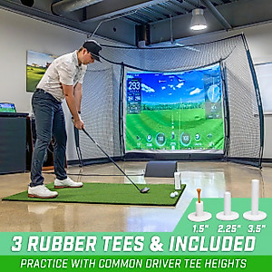 GoSports Golf Hitting Mat - ELITE 5 x 4 ft - 5 mm Artificial Turf Training Mat for Indoor/Outdoor Swing Practice, Includes 3 Rubber Tees