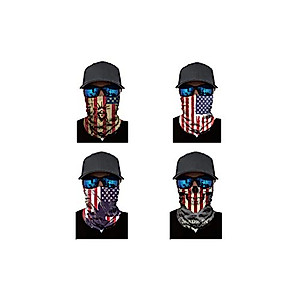 Outdoor Face Mask Scarf Bandana Multiple Functions UV Protection Wind dust Proof Headwear for Men and Women Cycling Motorcycling Hiking Skiing American Flag