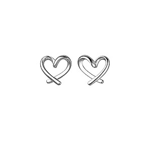 Reffeer Solid 925 Sterling Silver Love Heart Clip On Earrings Ear Cuffs for Women Teen Girls Heart Wrap Earrings No Piercing (A-Silver)