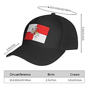 KOSPOGO Flag of Poles in Lithuania Baseball Cap Men's and Women's Baseball Hat Adjustable Casual Outdoor Breathable Caps Truck Driver Hat Dad Cap Black