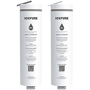 ICEPURE UTR400-PPC+RO Filter, Replacement for UTR400 Reverse Osmosis System, Reduces Large Particles of Impurities, Chlorine, Color, odor, Lead, PFAS&PFOA&PFOS, Cadmium, Chromium, and Arsenic