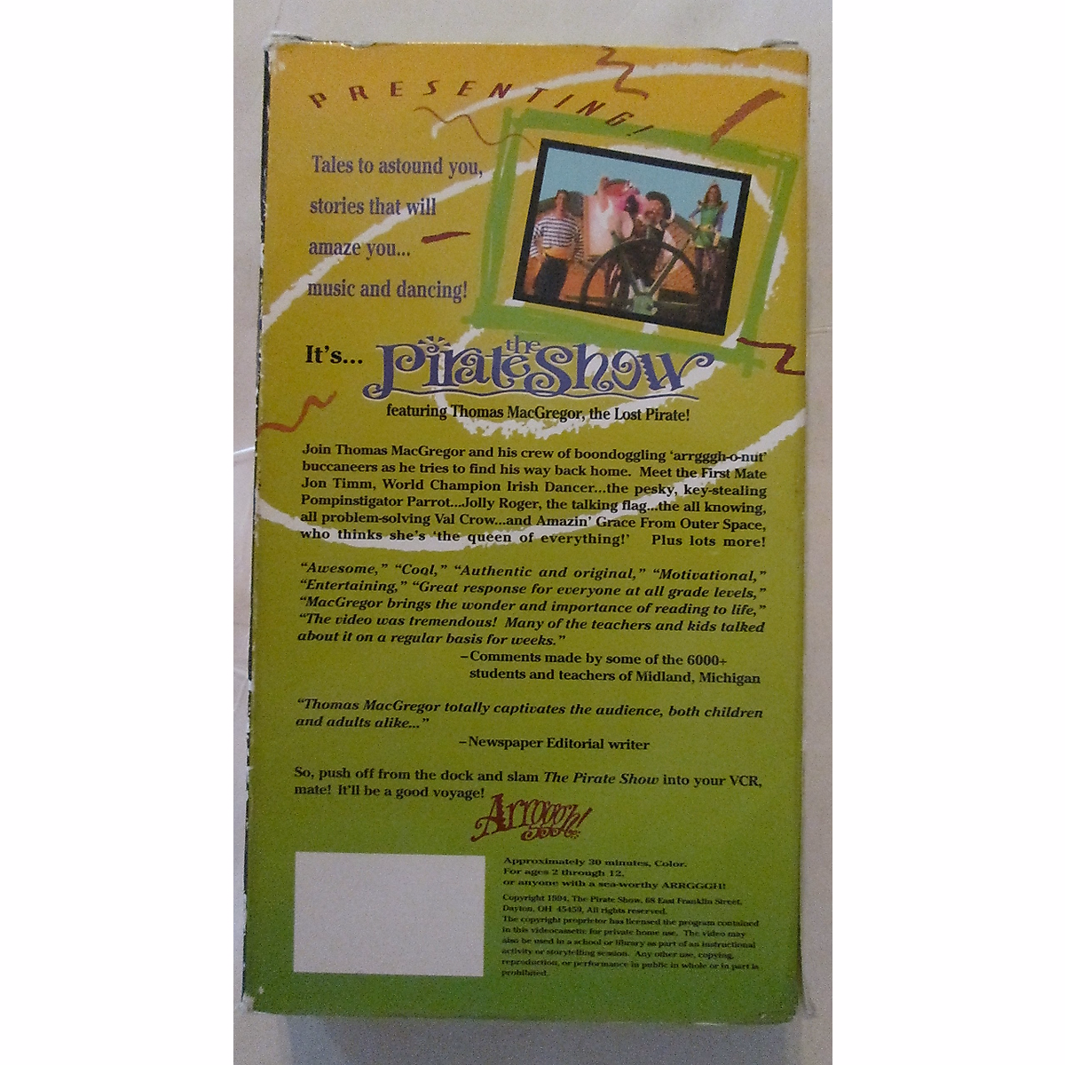 The Pirate Show Featuring Thomas MacGregor the Lost Pirate! (VHS Video) 1994