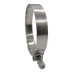 Roadformer 4" T-Bolt Hose Clamp - Working Range 108mm - 116mm for 4" Hose ID, Stainless Steel Bolt, Stainless Steel Band Floating Bridge and Nylon Insert Locknut (108mm - 116mm, 2 pack)