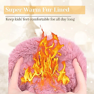 FANTURE Toddler Snow Boots for Girls Boys Winter Warm Fur Lined Kids Non Slip Outdoor Shoes (Toddler/Little Kid) U421ELTX04-Pink-21