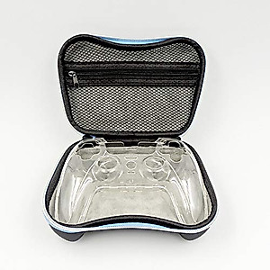 iFCOW 6-in-1 Game Controller Protective Case Set EVA Storage Bag + Protective Case + Rocker Caps Fit for PS5 Controller