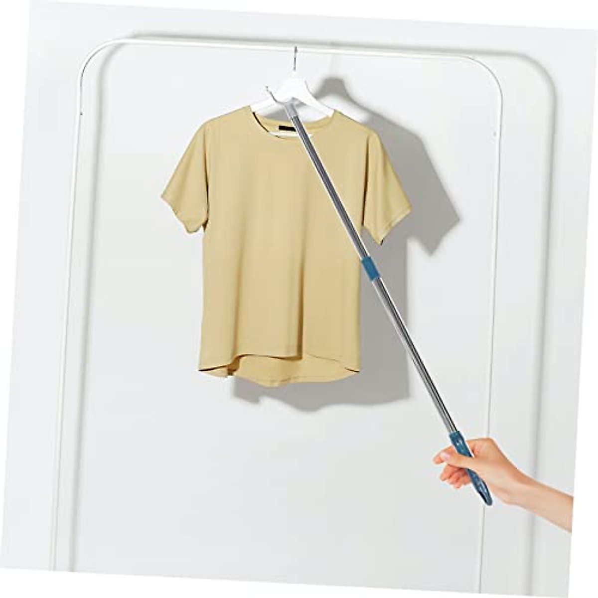 Zerodeko Clothes Rail Adjustable Clothes Rack Closet Hangers for Clothes Heavy Duty Coat Hooks Clothing Hanger Reach Garment Hook Reach Stick Ceiling Reaching Pole Clothes Reaching Rods CD