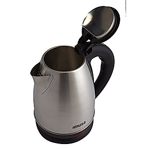 IMUSA USA GAU-18220 1.8 Liter Cordless Stainless Steel Electric Tea Kettle with Easy To Serve Pouring Spout