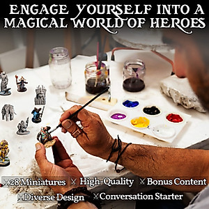 Newcombie Wildspire 58 Fantasy Miniatures Set Townsfolk Characters for DND Miniatures Bulk 28mm Dungeons and Dragons Miniatures | for DND Minis and D&D Miniatures I Character Sheets & Quests