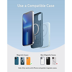 Anker Magnetic Portable Charger, 5,000mAh Wireless Portable Charger with USB-C Cable, Battery Pack Only Compatible with iPhone 15/15 Plus/15 Pro/15 Pro Max, iPhone 14/13/12 Series and more