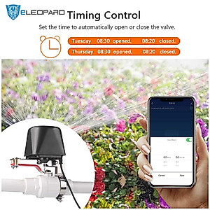 Smart WiFi Water Gas Valve Wifi Control Water/Gas Shut Off APP Remote Voice Control Timing Controler Automatic Valve Timer Wifi Sprinkler Controller, Compatible with Alexa Google Assistant (US)