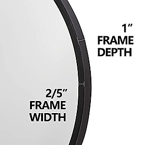 ZenStyle Black Circle Wall Mirror 18 Inch Round Wall Mirror with Metal Frame for Entryways, Bathrooms, Living Rooms, Wall Decor, Farmhouse, Makeup Vanity (Black, 18" x 18")