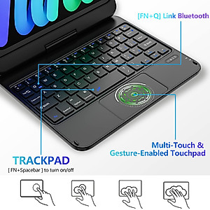 iPad Mini 6 Case with Keyboard, Keyboard iPad Mini 6th Generation 2021 8.3-inch 6th Generation, 360° Rotatable Touchpad Keyboard Case,Thin & Protective for iPad Mini (6th Generation 2021) Tablet