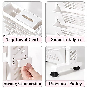 Mobile Bookshelf with Wheels,Moveable Bookshelf Organizer,Multilayer Capacity for Home 6 Tier Rolling Book Cart for Office & Classroom