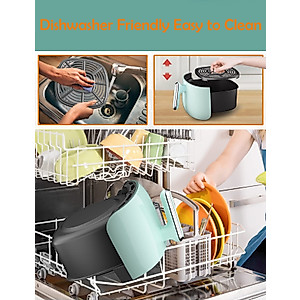 ALLCOOL Air Fryer 4.5 QT Fit for 2-4 People Easy to Use with 8 Cooking References Auto Shutoff Blue Air Fryer