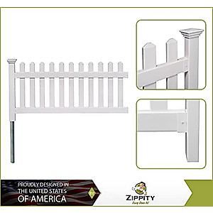 Zippity Outdoor Products ZP19002 No Dig Fence Newport, 36"H x 72"W, White