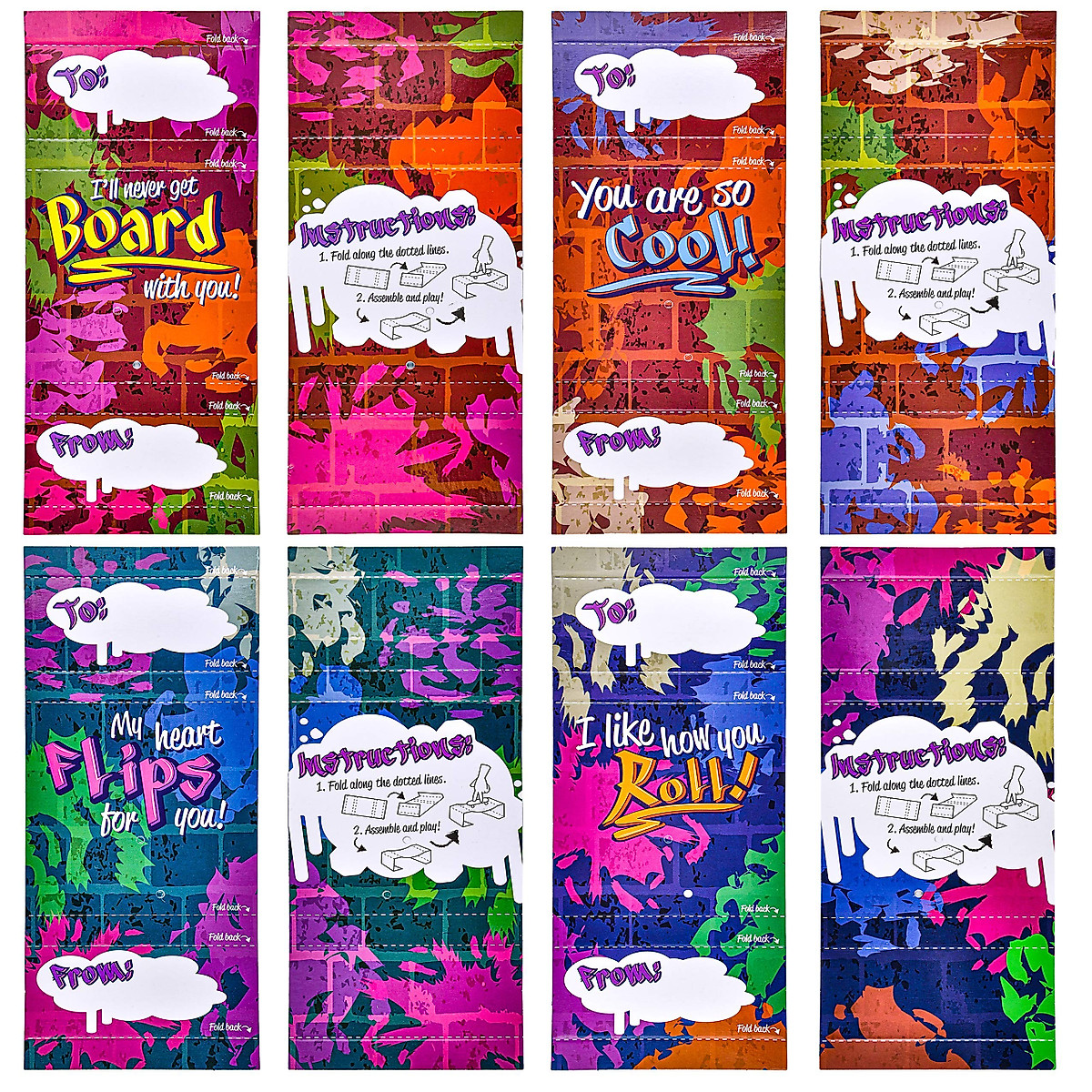 JOYIN 28 Pcs Valentines Day Finger Skateboards with Cards for Kids, Valentine Party Favor, Valentine’s Greeting Cards, Valentine Classroom Exchange Prizes, Holiday Reward Gifts, Finger Skateboard Toys