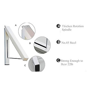 KK5 Clothes Hanger - Folding Retractable Clothes Racks| Wall Mounted Clothes Drying Rack| Home Storage Organiser Space Savers for Living Room/Bathroom/Bedroom/Office, Easy Installation - 1 Kit