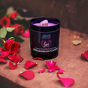 Naturally Wicked Spellbinding Candle | Scented Crystal Spell Candle | Inc Unique Candle Gift Box (Love)